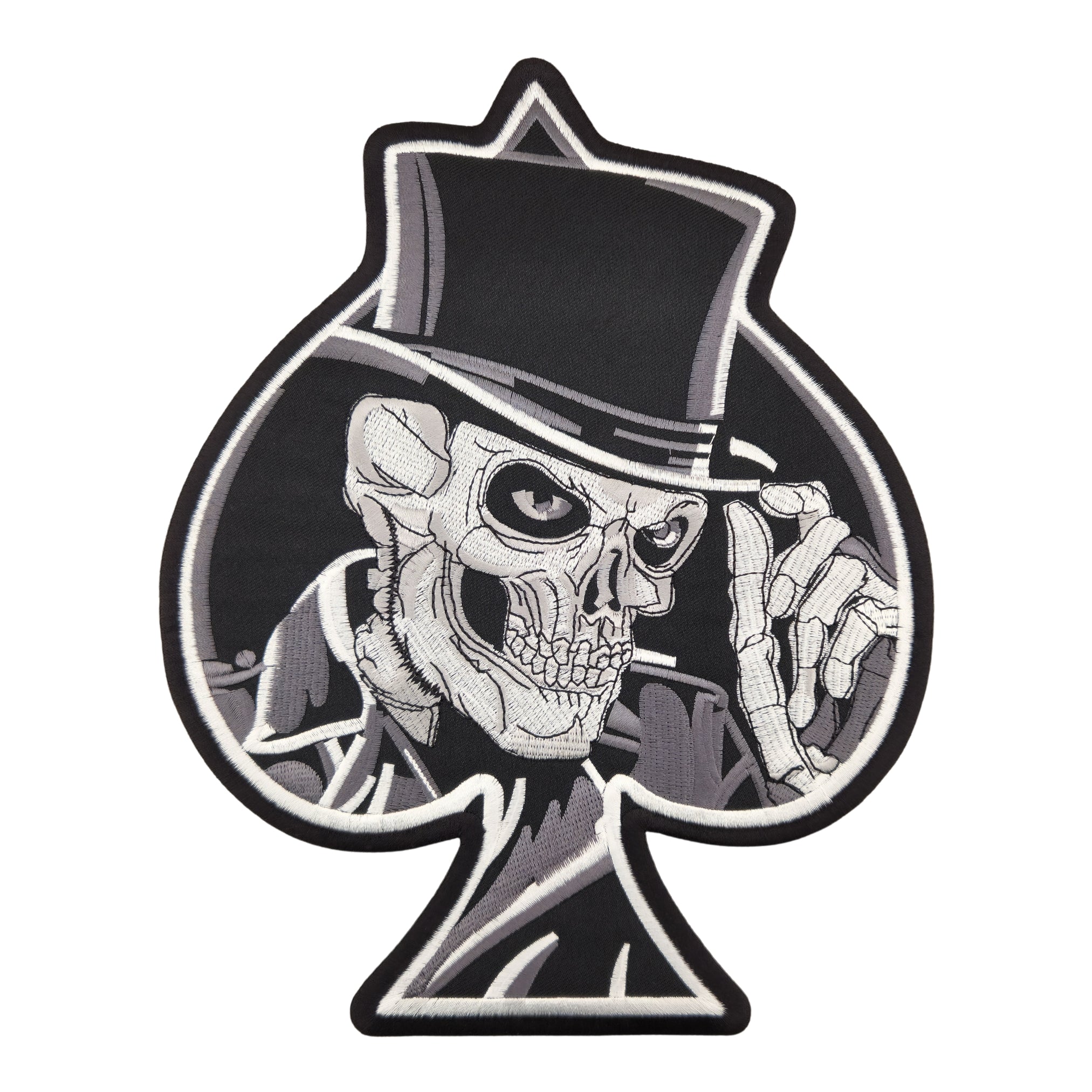 #Backpatch #22 Totenkopf Zylinder Hut Pik Skelett Rückenaufnäher Back ...